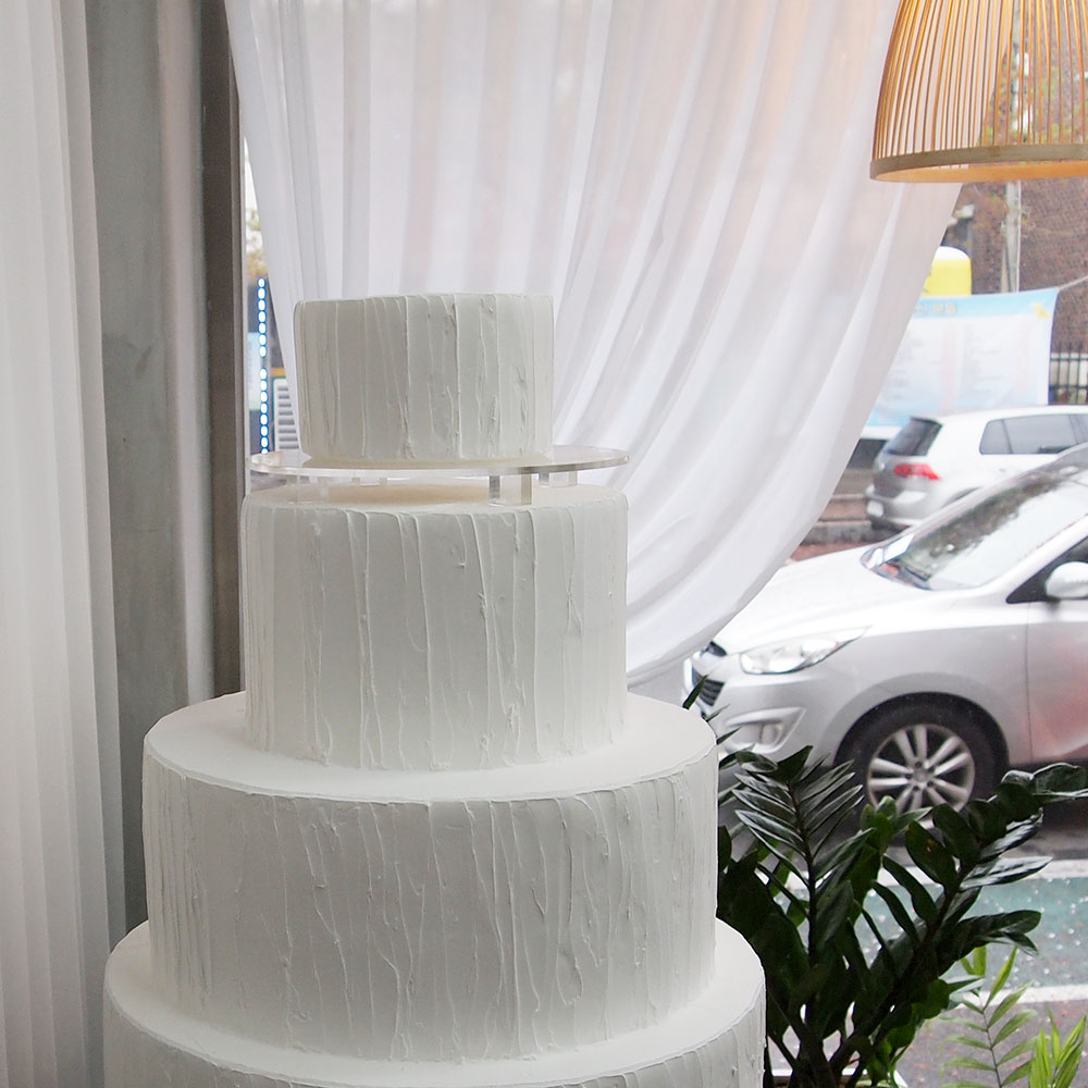 [생일웨딩파티모형케이크] 자연스런 터치무늬 생크림 대형 3단 클레이케익 : 네이버 블로그